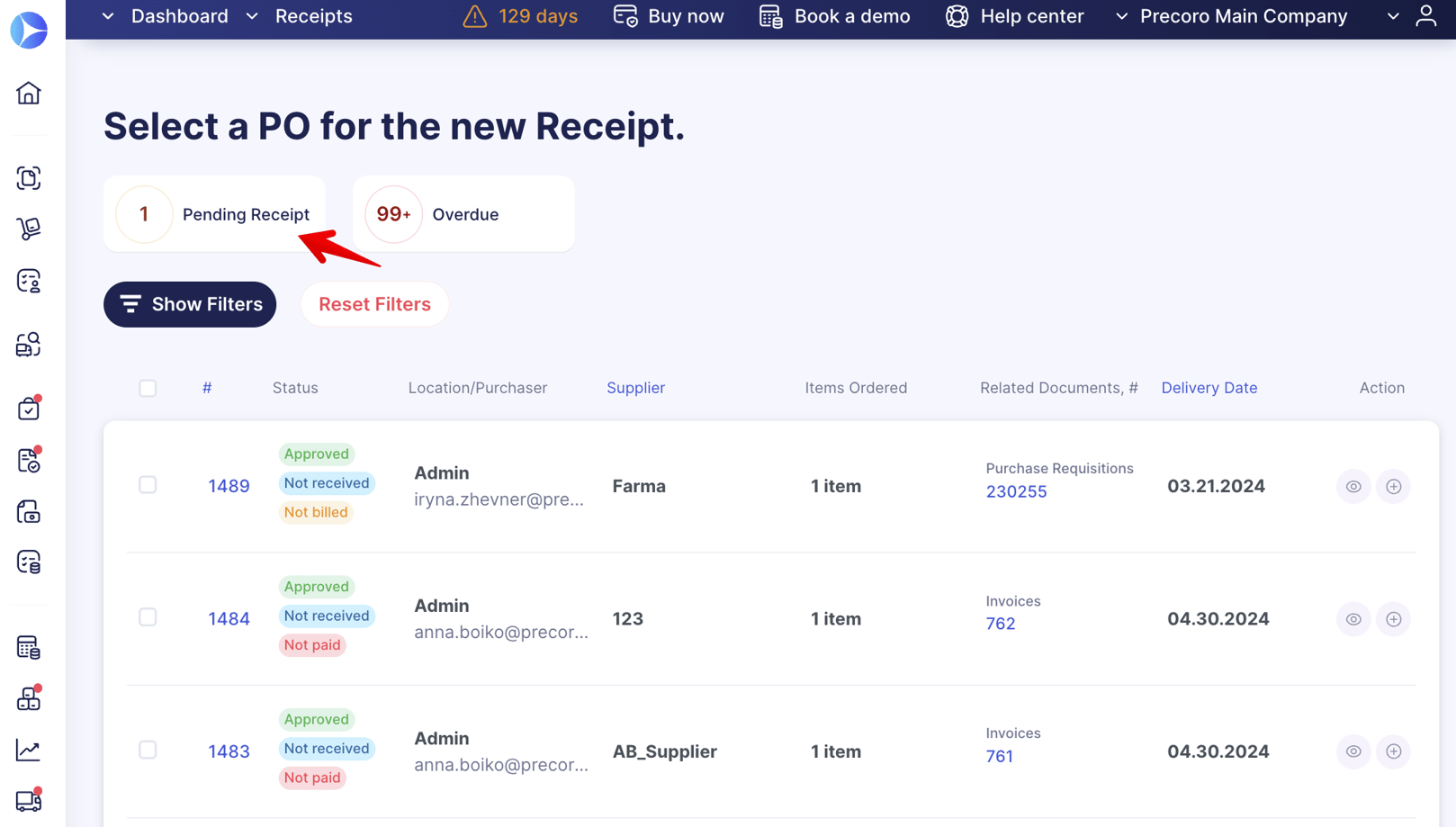 3-Way Match Functionality